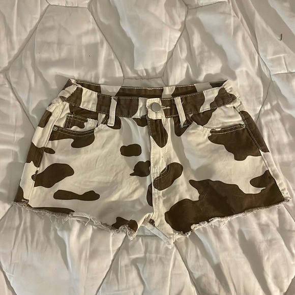 Shorts | Cow Print Jean Shorts | Poshmark